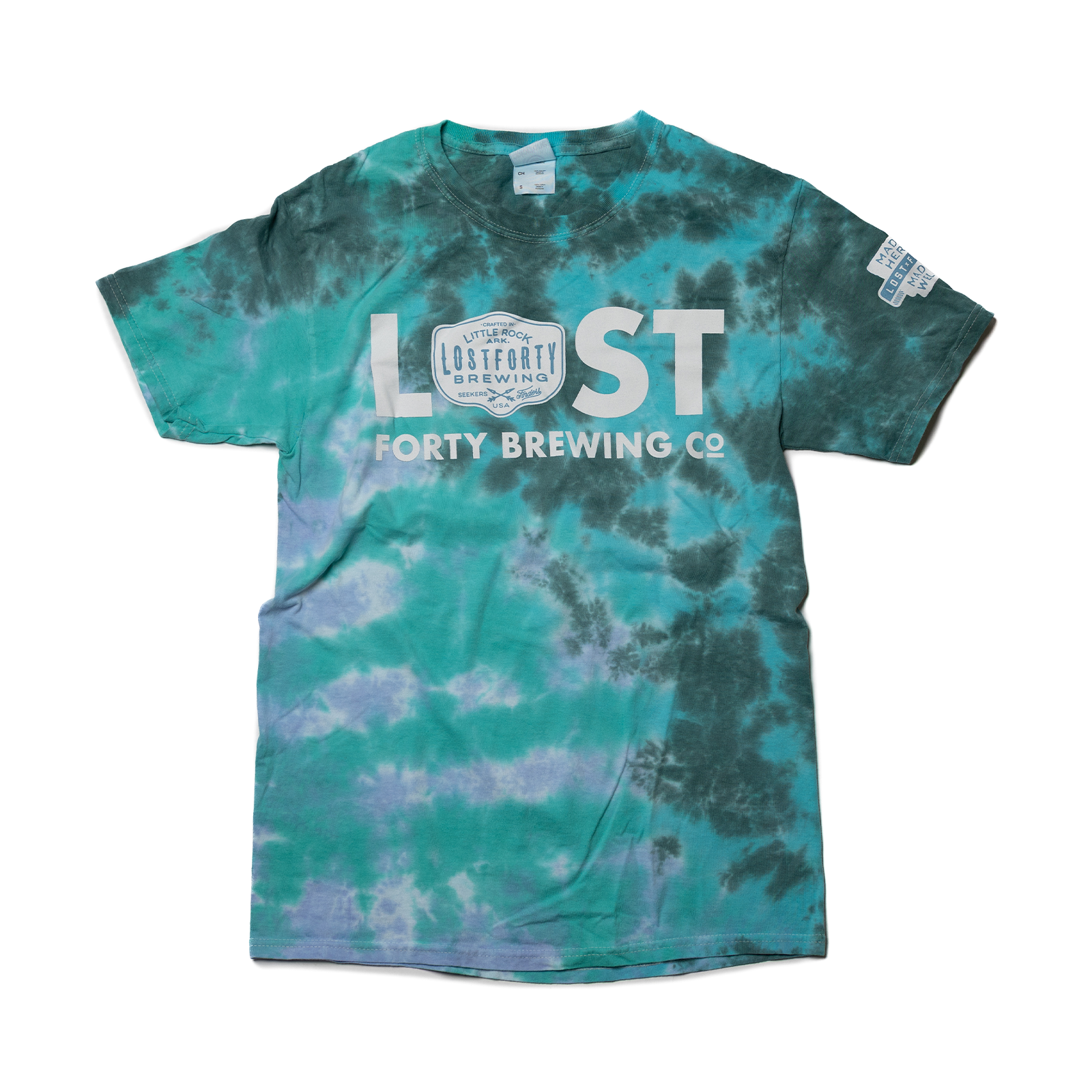 LOST Forty Brewing T-Shirt (Tie Dye, Green, Blue) – Lost Forty Brewing